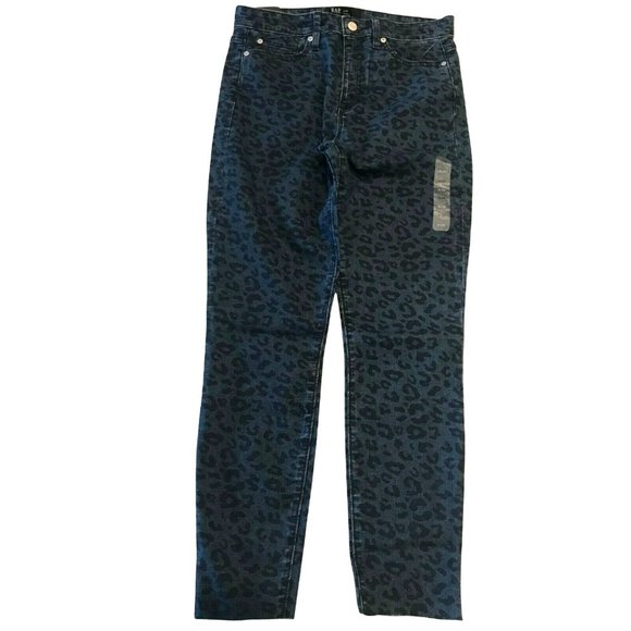 GAP | Jeans | Nwt Gap High Rise Legging Skimmer Sz 8blue Animal Print ...